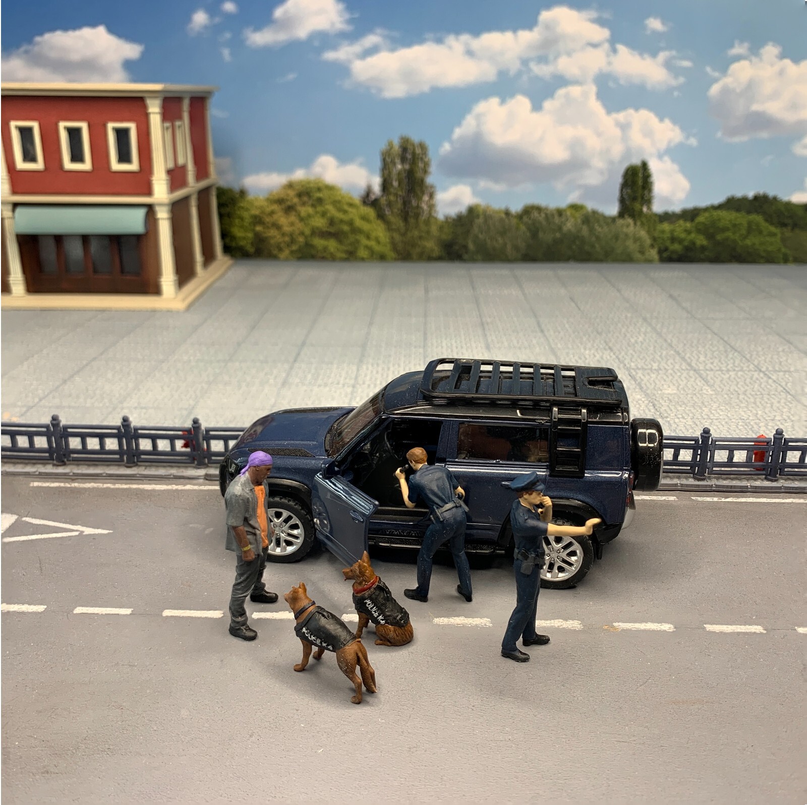 1/43 police cops and dogs diorama figurines set | eBay