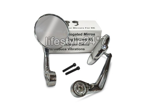 FIT FOR ROYAL ENFIELD CLASSIC REBORN & METEOR 350 "BAR END MIRROR ...