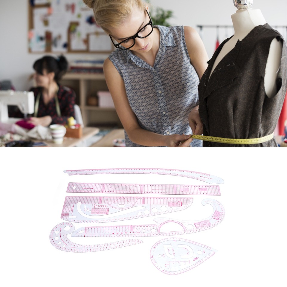 7pcs Sewing Ruler Set French Curve Pattern Making Ruler Kit For ...
