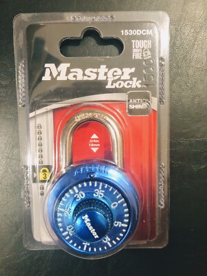 Master Lock 1530DCM Anti-Shim Combination Lock, Blue | eBay
