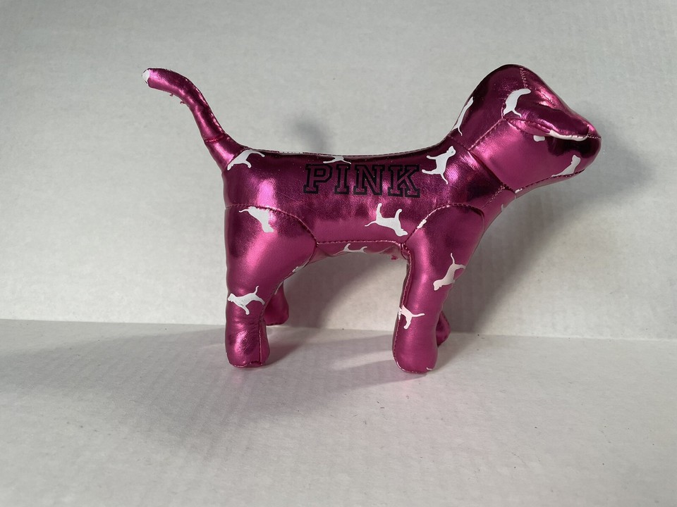 PINK by Victoria's Secret Metallic Pink Dog Plush Stuffed Animal Small ...