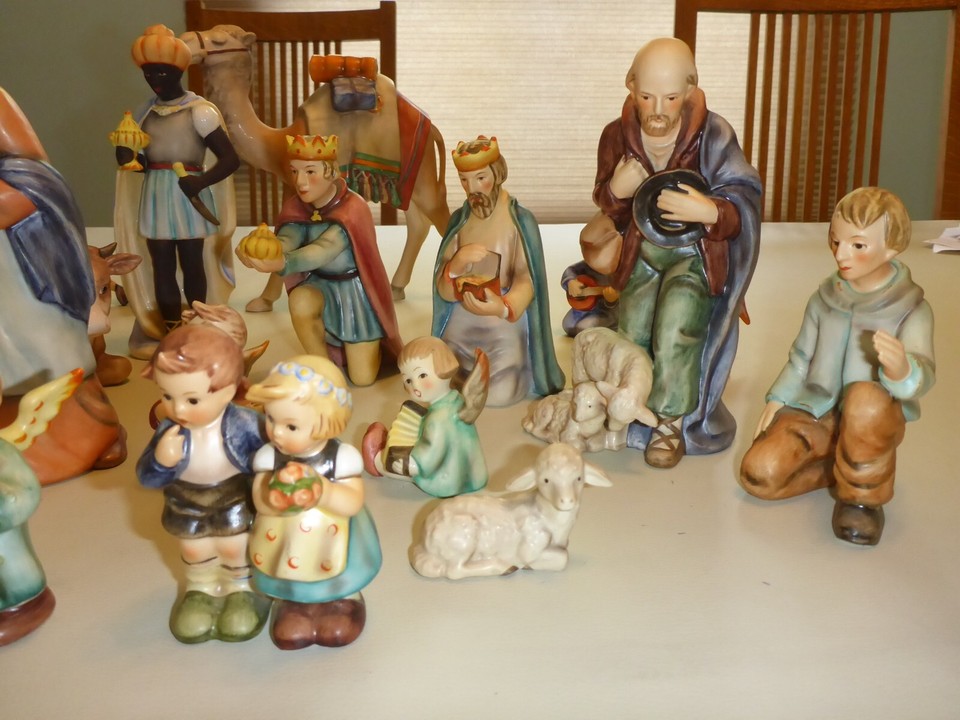 HUMMEL Goebel 24 Piece Christmas NATIVITY SET #214 large with 3 camels ...