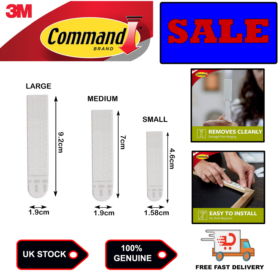 3M Command Strips Damage Free Self Adhesive Wall Hanging Picture No ...