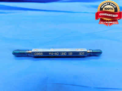 4 40 UNC 2B PREPLATE VERMONT THREAD PLUG GAGE #4 .112 GO NO GO = .0986 ...