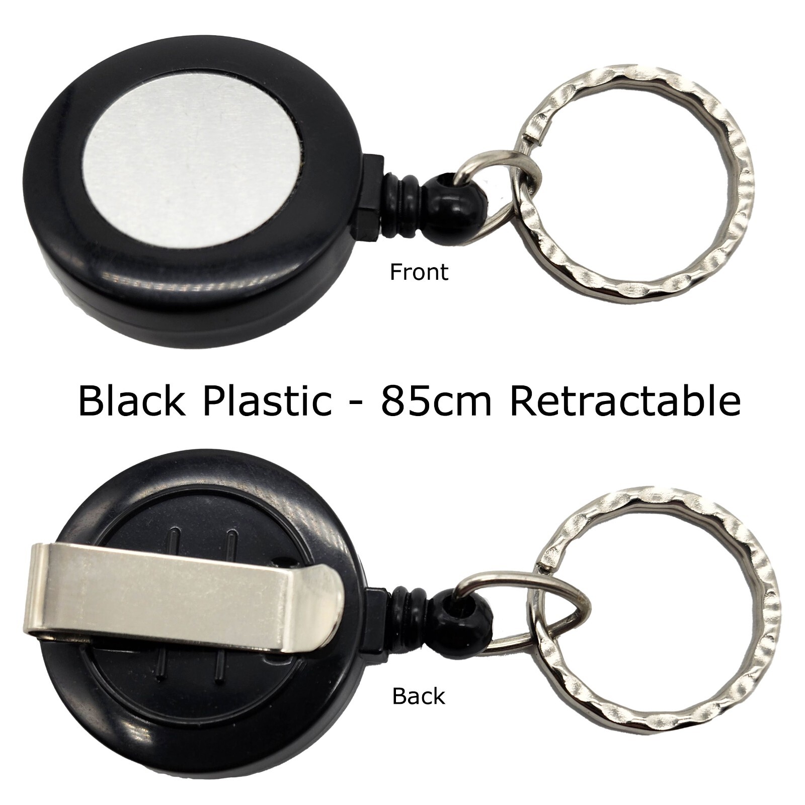 Heavy Duty Stainless Steel Retractable Key Chain Lanyard Keyring Clip ...