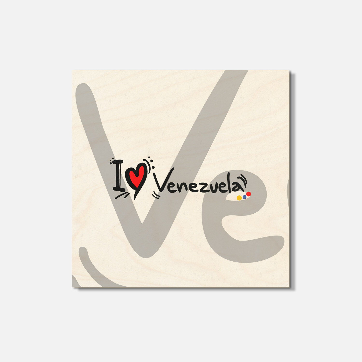 I Love Venezuela Travel Slogan 4'' X 4'' Square Wooden Coaster | eBay