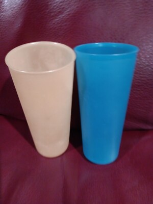 Vintage Tupperware Drinking Cups Glasses Orange, Blue Set Of 2 107-37 ...