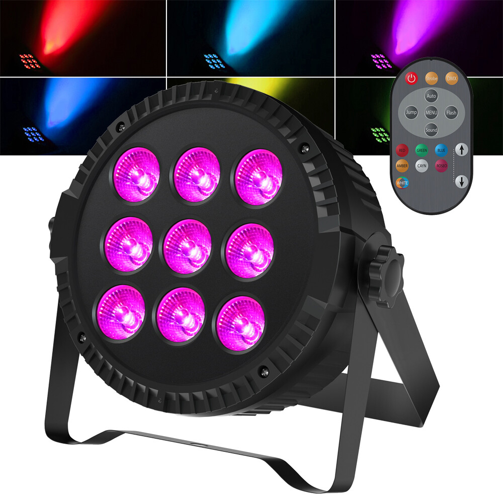 8x 135W PAR Strahler 4in1 9 LED RGBW DMX Bühnenlicht Dj Party Club Show ...