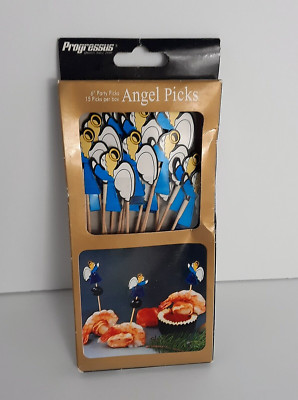 Christmas Honeycomb Angel Picks Cocktail Hor D'oeuvres 6" Food Picks 15 ...