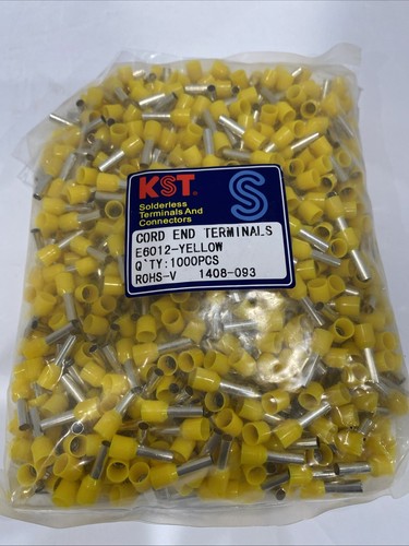 KST K.S. Terminals Inc. Cord End Terminals E6012-YELLOW Lot Of 1,000 ...
