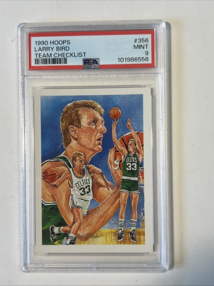 1990-91 NBA Hoops - Art Card Team Checklist Larry Bird #356 | eBay