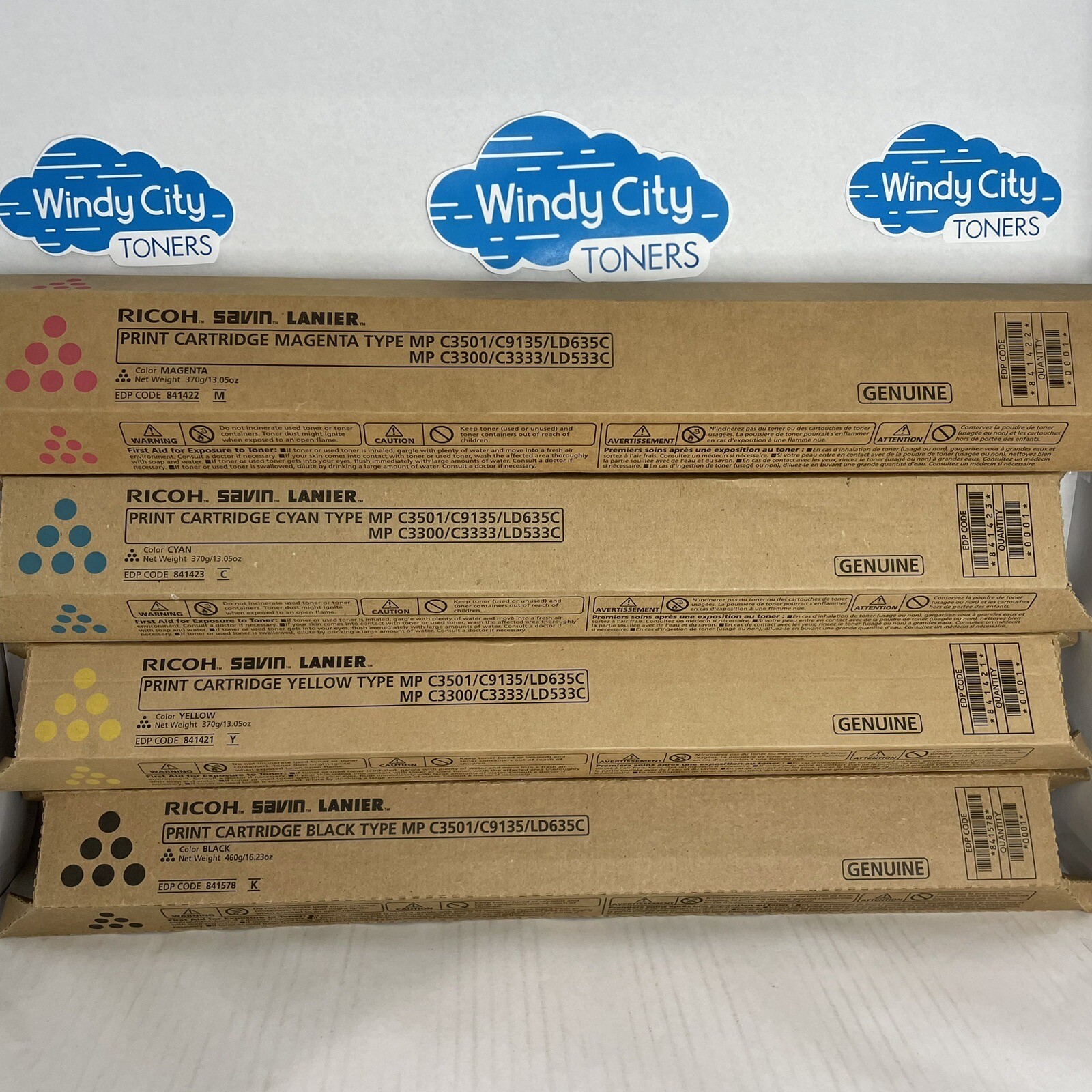 Genuine Ricoh MP C3501 / C3300 / C9135 Complete SET Toner Cartridge ...