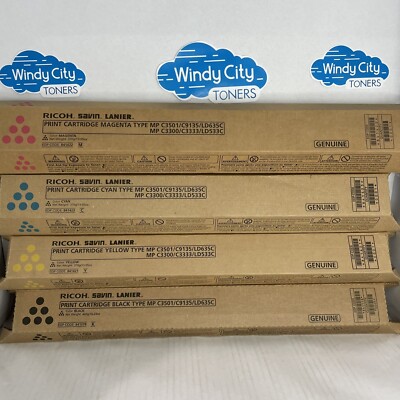 Genuine Ricoh MP C3501 / C3300 / C9135 Complete SET Toner Cartridge ...