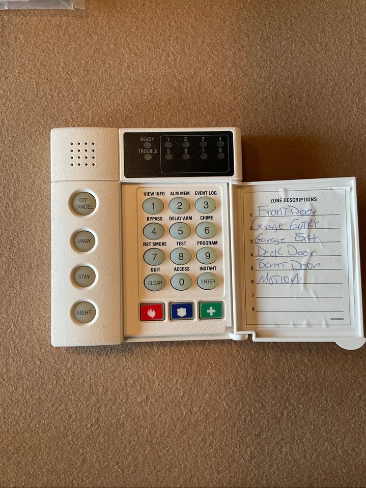 Sentrol / Moose ZXLED8 Security Control Keypad | eBay