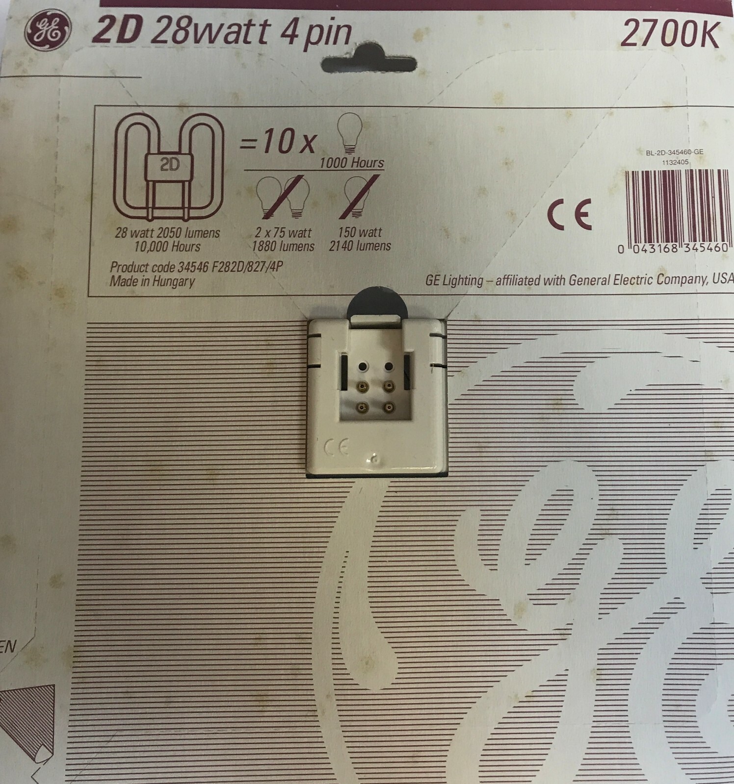 Ge General Electric Fluorescent Lamp Polylux 2D 28W/835 4pin 3500K Warm ...