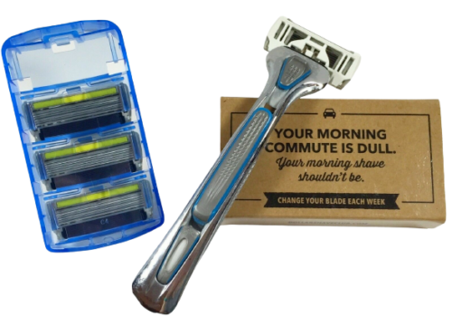 Dollar Shave Club Executive Razor Handle + 4 Cartridges Razor Refill | eBay