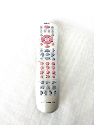 RCA SystemLink 8 AV Remote Control Gray Pink Purple TV DVD VCR SAT GUC ...