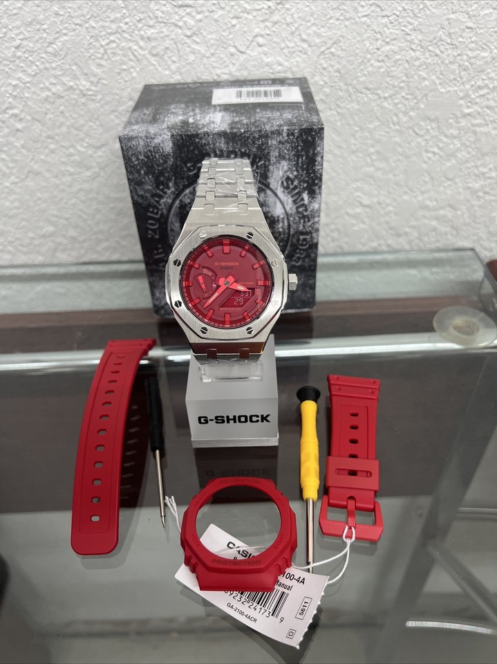 New Casio G-Shock GA2100 Steel Red Casio Oak AP Royal Oak Style Limited ...
