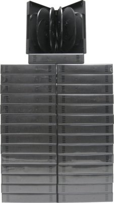 (30)Black 10 Ten Disc Capacity DVD Boxes Cases Multi Box Set 33MM 1.3 ...