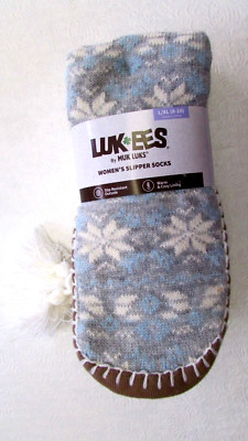 NEW LUK-EES by MUK LUKS Sweater Slipper Socks Women's L/XL (8-10) | eBay