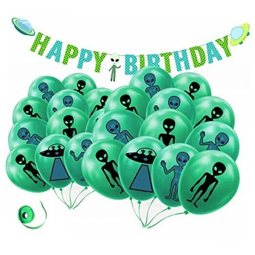 Alien Theme Birthday Party Decoration Kit Alien Birthday Banner & Alien ...