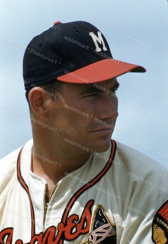 JOE ADCOCK Milwaukee Braves 1950's MLB Original 35mm Photo Slide RED ...