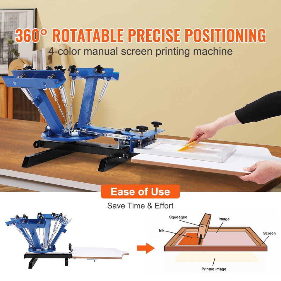 4 Color 1 Station Silk Screening Screenprint Press Screen Printing ...