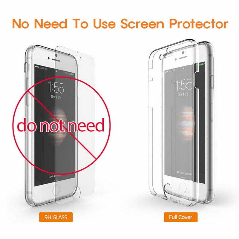 360° Protect Silicone Soft Clear Case Cover For iPhone 16 15 14 13 12 ...