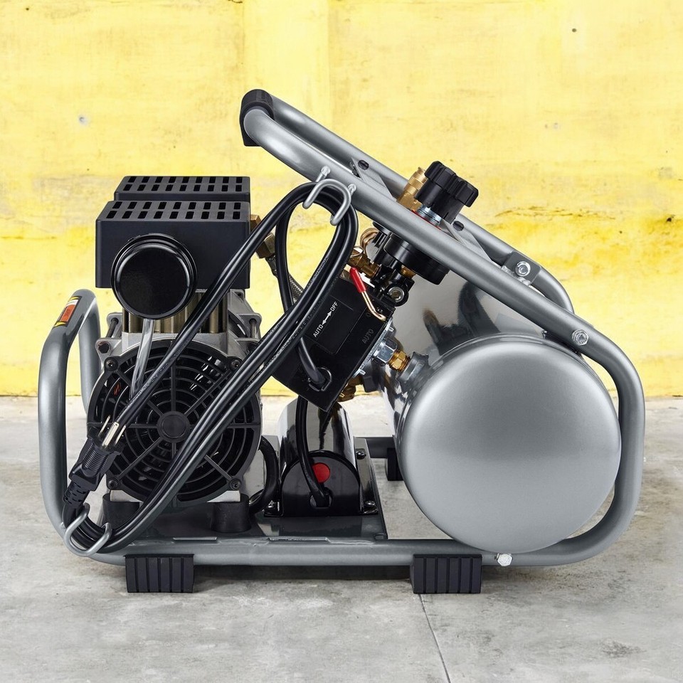 2 Gallon Jobsite Air Compressor 0.5 HP 135 PSI Ultra Quiet Oil Free ...