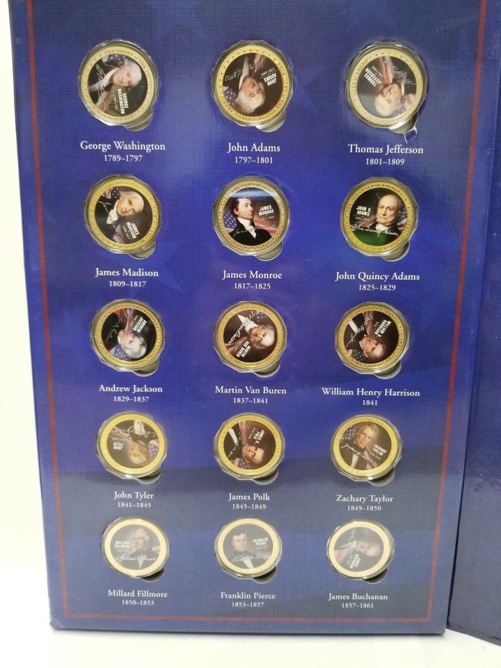 AMERICAN MINT The Complete U.S. Presidents in Color Coin Set 24k Gold ...