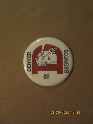 NFL Denver Broncos Vintage Circa 1980's Style#2 Snorting Horse Pinback ...