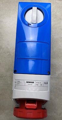 GEWISS GW66532 Vertical Interlocked Switched Socket, 63A, 3P+N+E, 240 ...