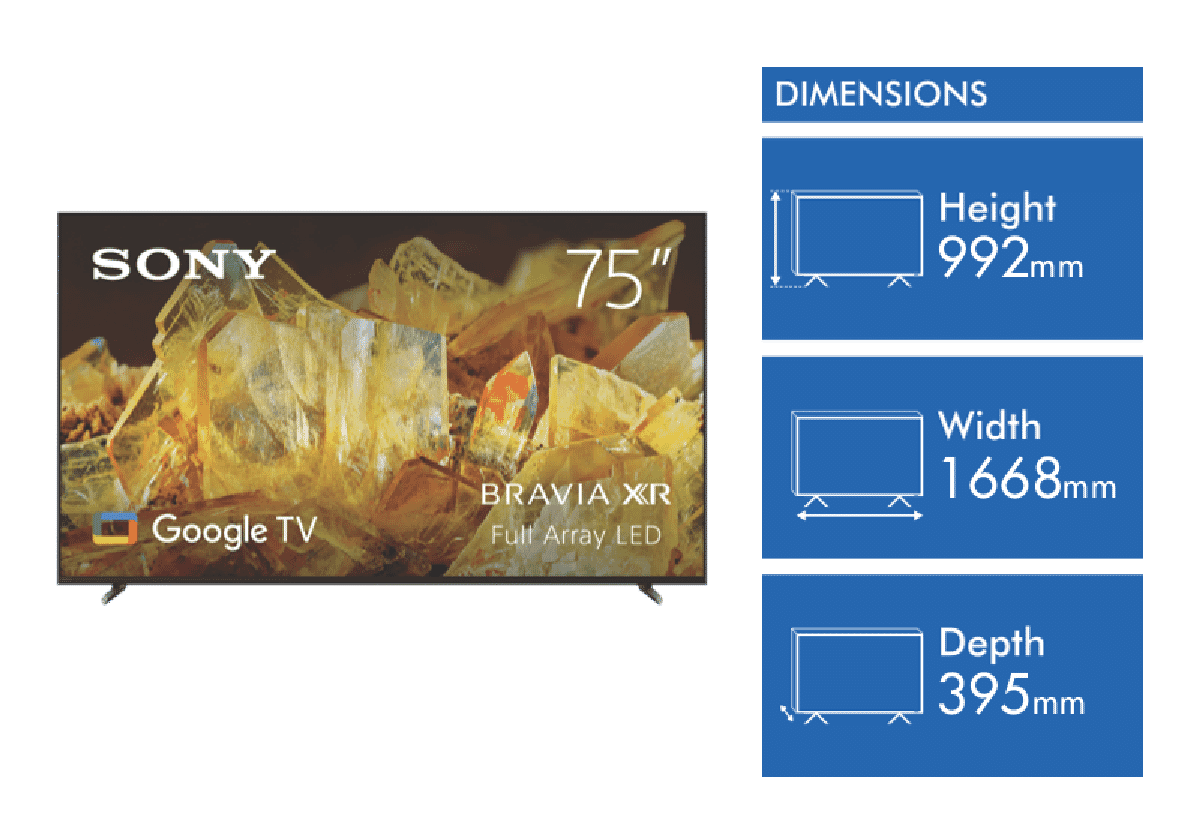 Sony 75 Inch X90L 4K UHD BRAVIA XR Full Array LED Google HDR TV 23 ...