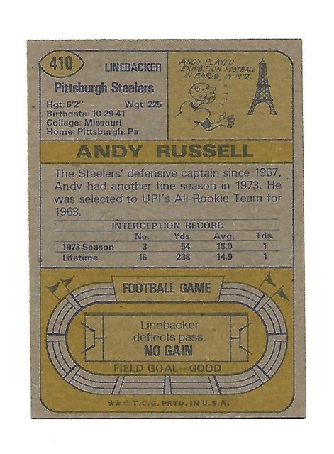 1974 Topps - #410 Andy Russell for sale online | eBay