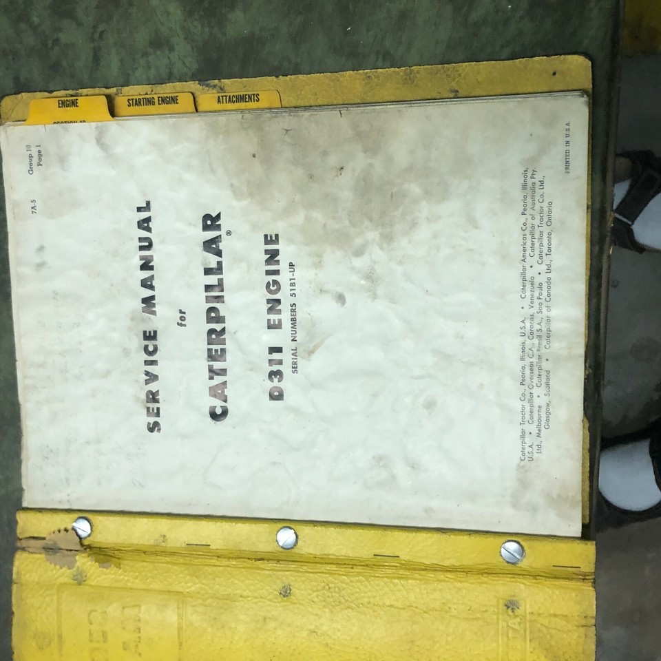 CATERPILLAR CAT D311 DIESEL INDUSTRIAL ENGINE MARINE SERVICE MANUAL 51B ...