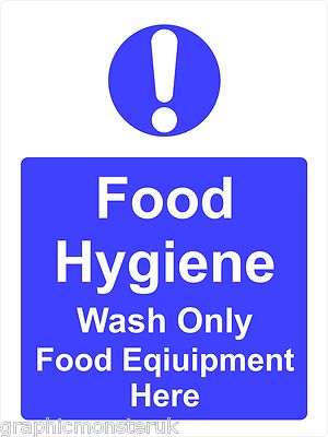 Food Hygiene Sticker/Decal Wash Only Food Equipment A5 (145mm x 195mm ...