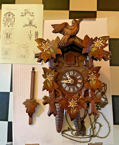 Vintage Edelweiss Bird Black Forest Cuckoo Clock 1997 Germany German | eBay