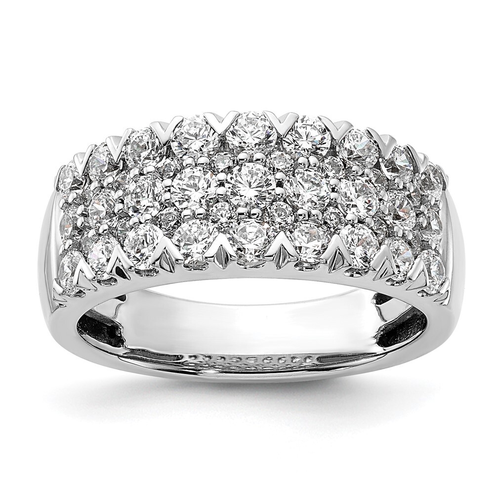 14K White Gold Pave 1.5 carat Complete Diamond Ring | eBay