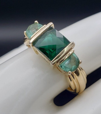 Ross Simons Vintage Vermeil 2 Tone Emeralds Sterling Silver 925 Ring ...
