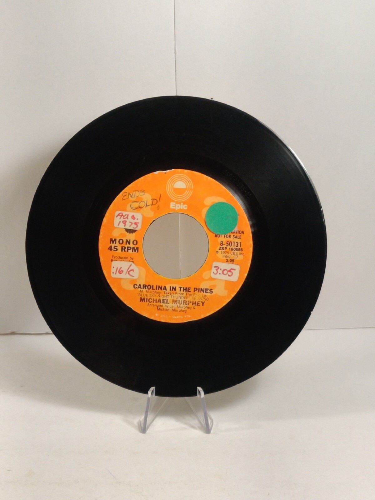 Michael Murphy caolina in the pines 45 rpm promo copy epic records | eBay