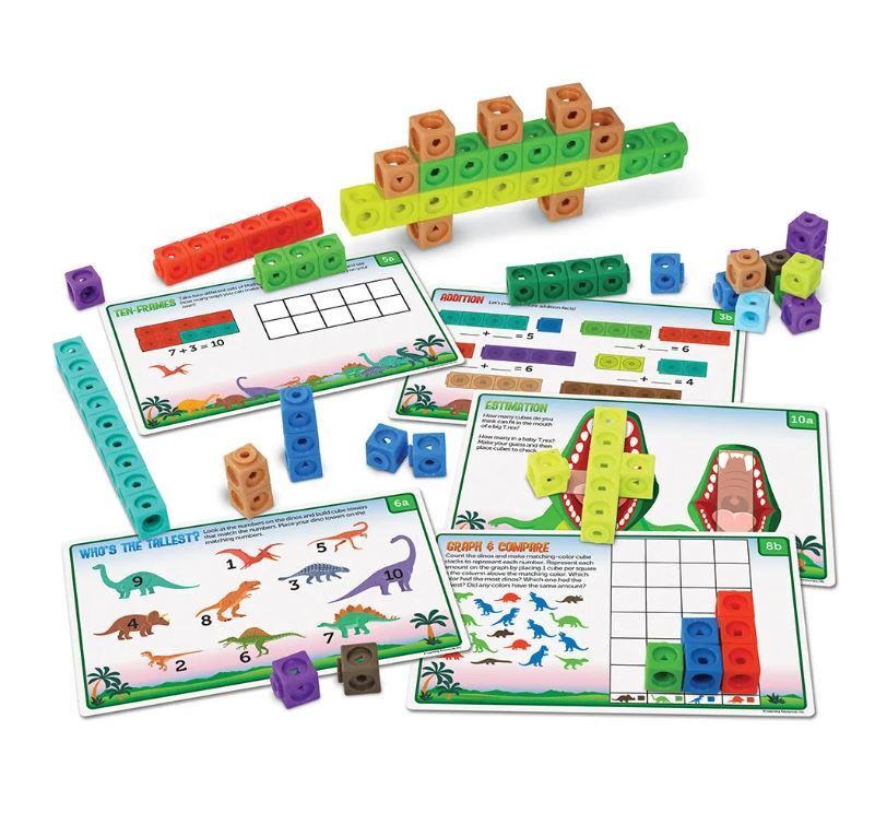 Learning Resources Math Link Cubes Play Learn Activity Set 115 Piece ...