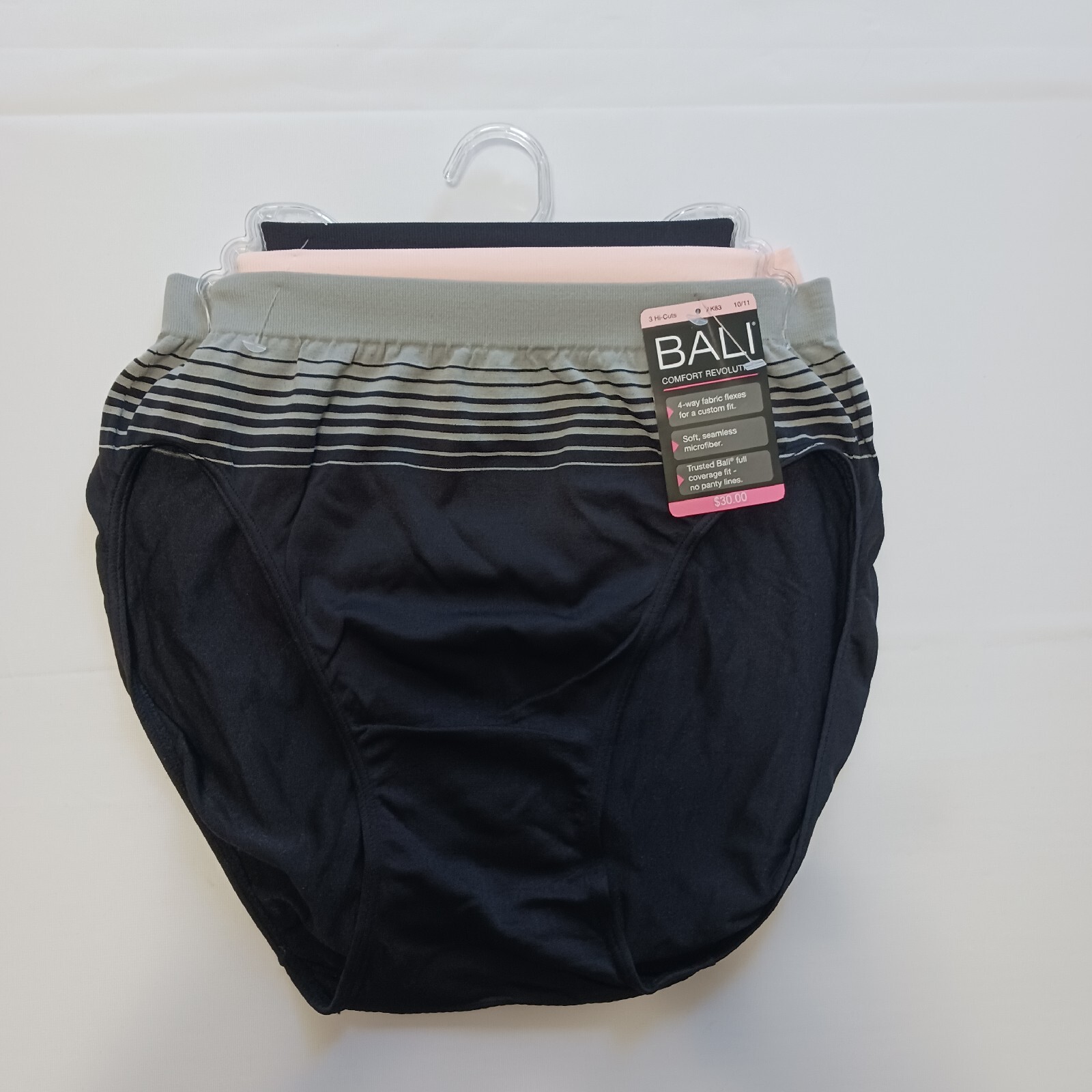 Bali 303J Seamless Hi-Cut Panties- Choose SZ/Color. 10-11 3 Black 3 ...