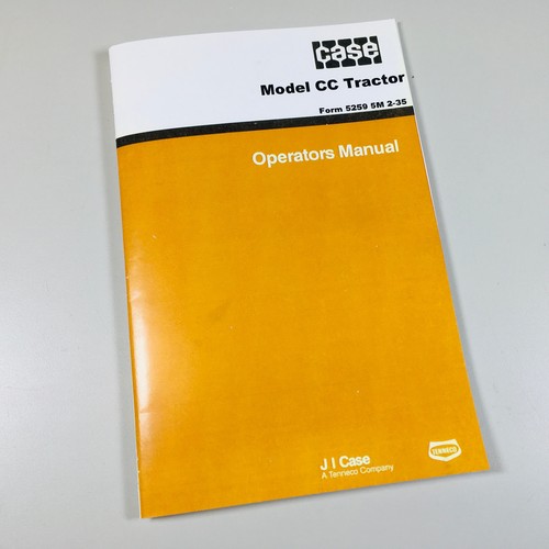 Case Cc Tractor Operators Owners Manual | eBay