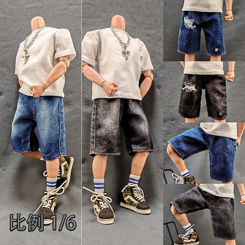 1/6 Short Jeans Denim Model Fit 12'' Male Man Muscle Action Figure | eBay