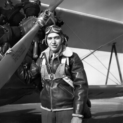 8x10 Print Military WWII Pilot Poses with Plane Aircraft #5501037 | eBay