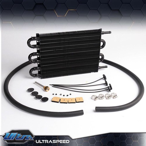 Universal 6 Row Radiator Remote Aluminum Transmission Oil Cooler+Hose ...