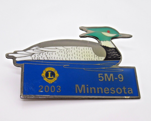 Lions Club Pin 2003 Minnesota 5M9 Common Loon Bird Lapel Badge Vintage ...