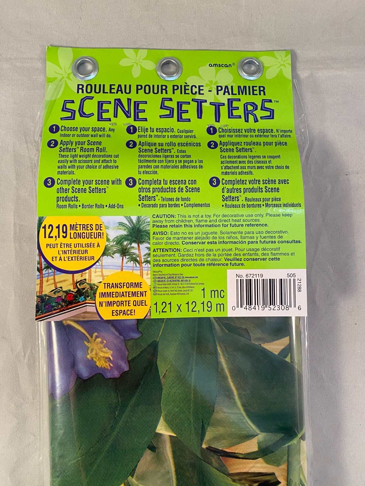 Palm Trees Luau Beach Scene Setter Theme Party Wall Decoration Room ...