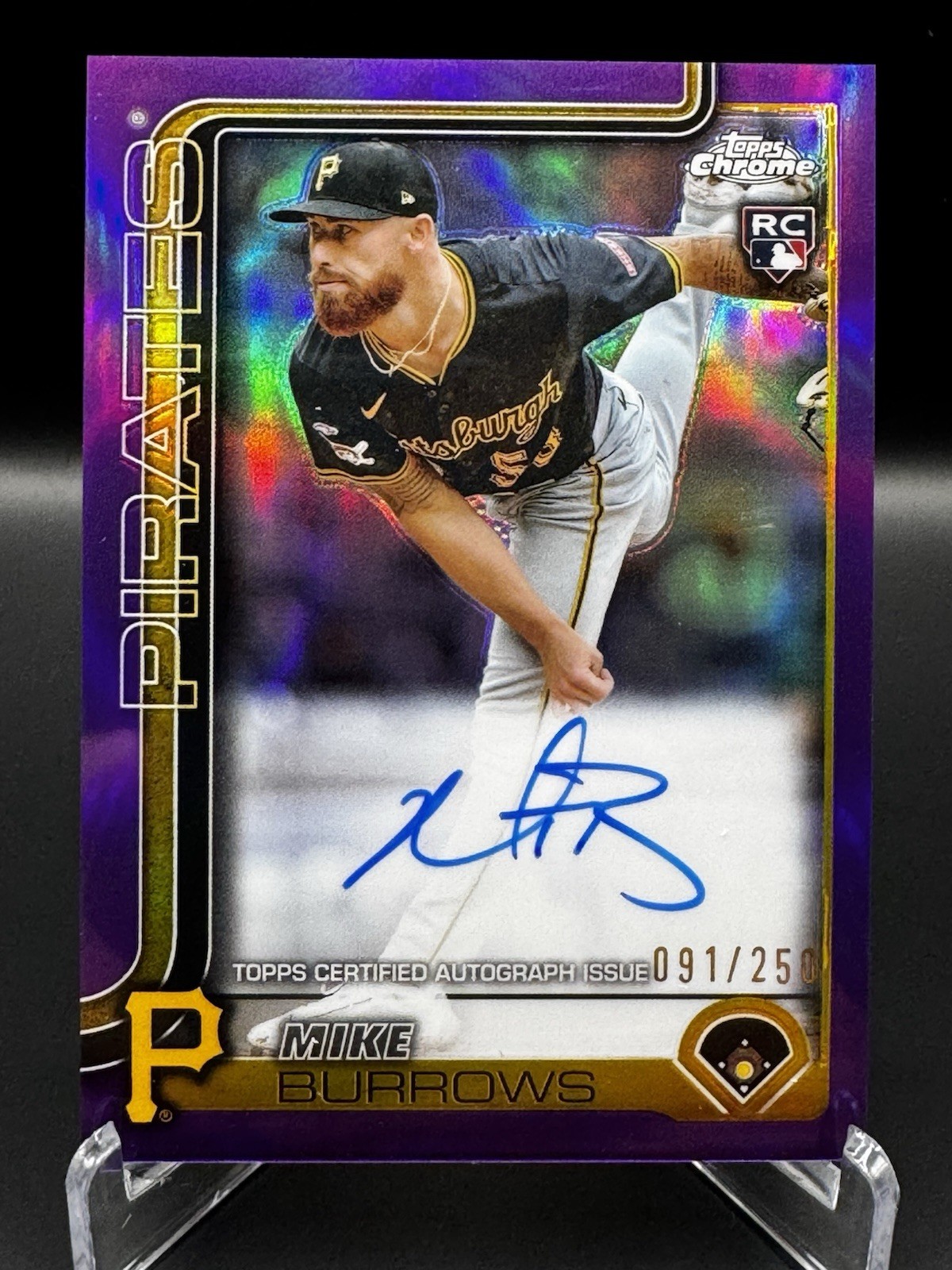 Mike Burrows 2025 Topps Chrome #RA-MBU Rookie Autographs - Purple ...