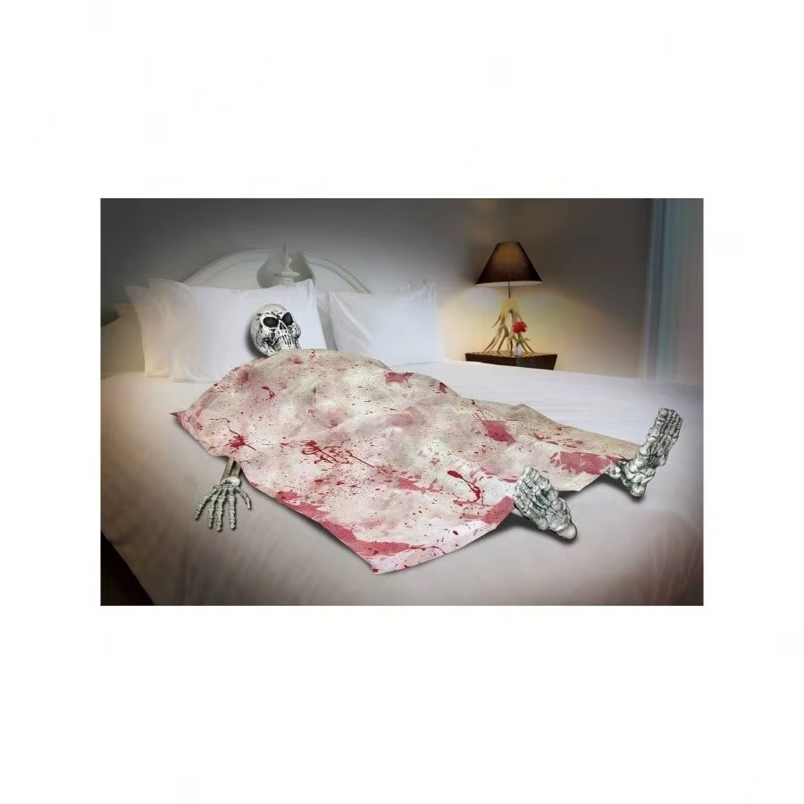 Skeleton Horror Blood Splatter Themed Mattress Cover - Halloween ...